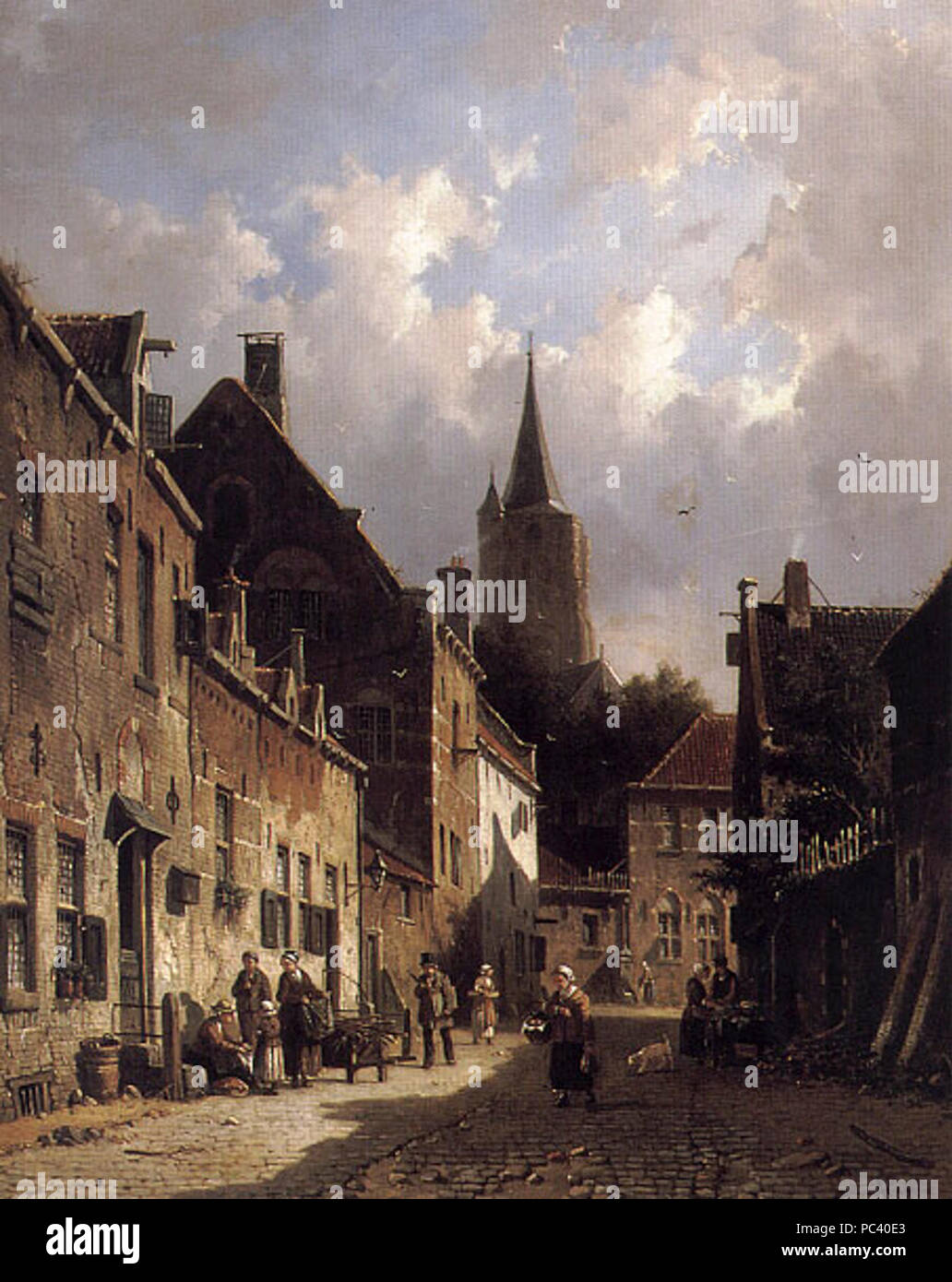 Adrianus Eversen - A Dutch Street Scene Stock Photo - Alamy