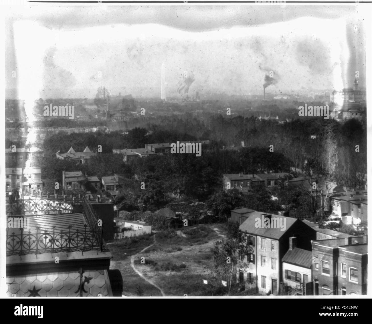 Aerial view looking toward Washington Monument from Providence hospital ...