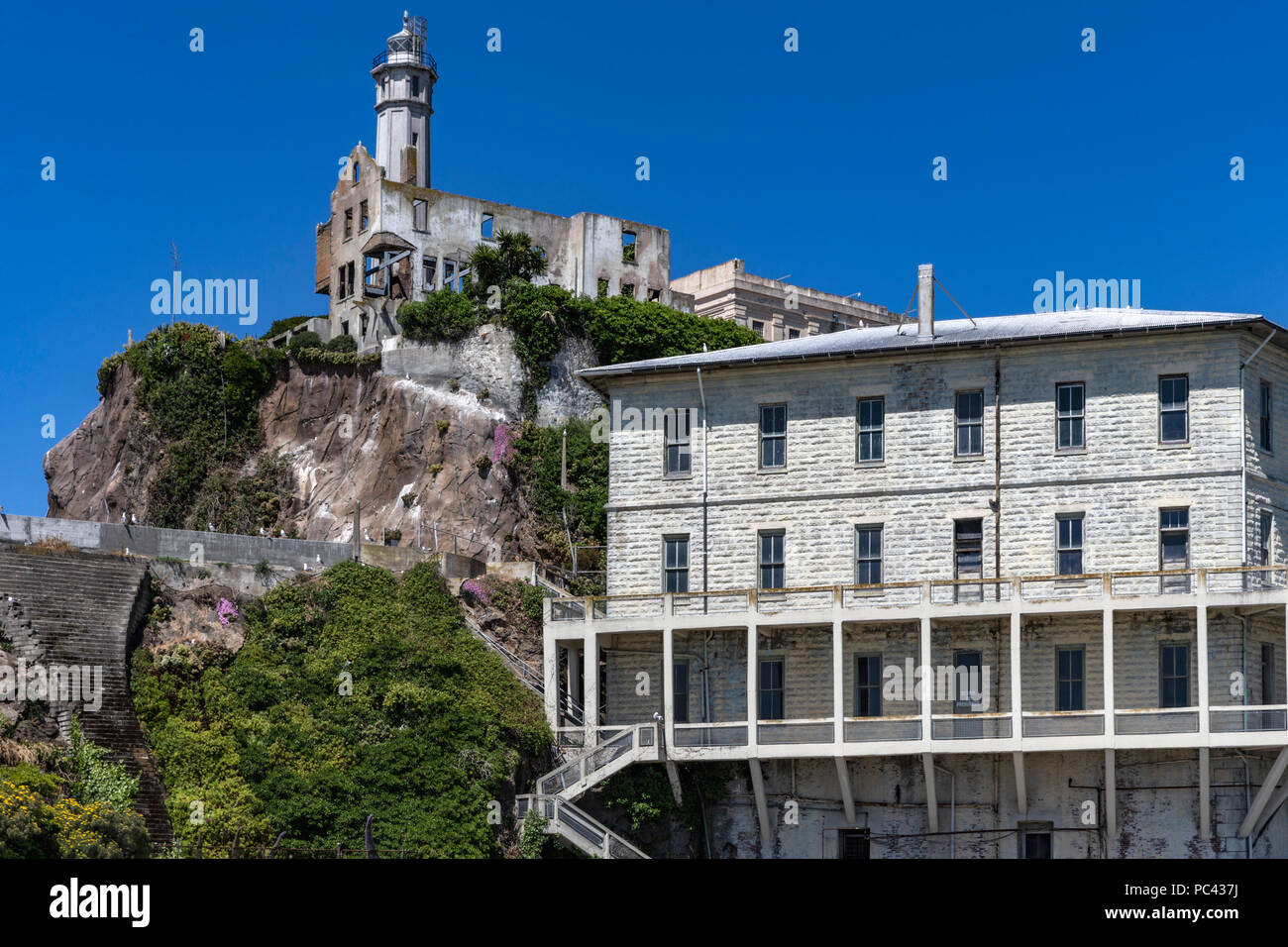 Barracks and Apartments, Lighthouse, Alcatraz Island, San Francisco ...