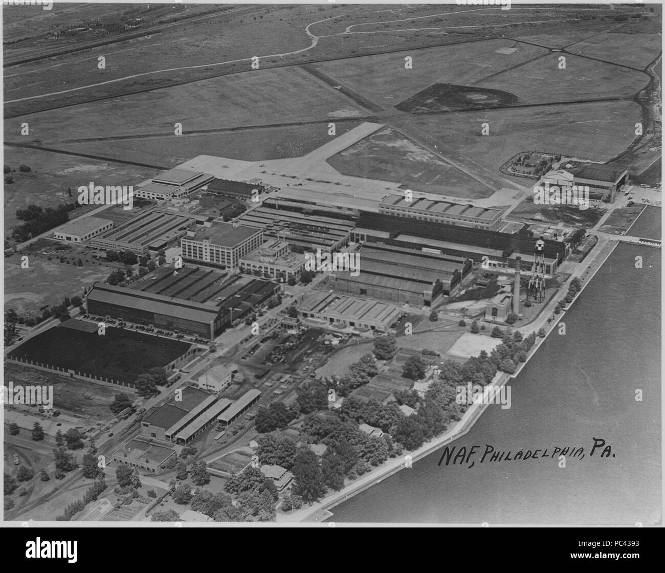 Aerial view of the Naval Aircraft Factory in Philadelphia, Pennsylvania ...