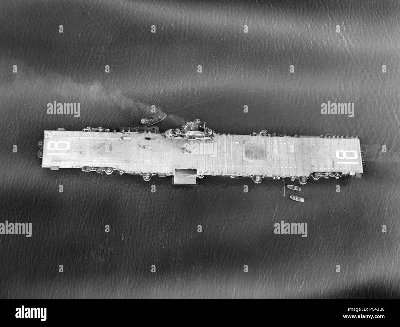 Aerial view of USS Wasp (CV-18) c1951 Stock Photo - Alamy