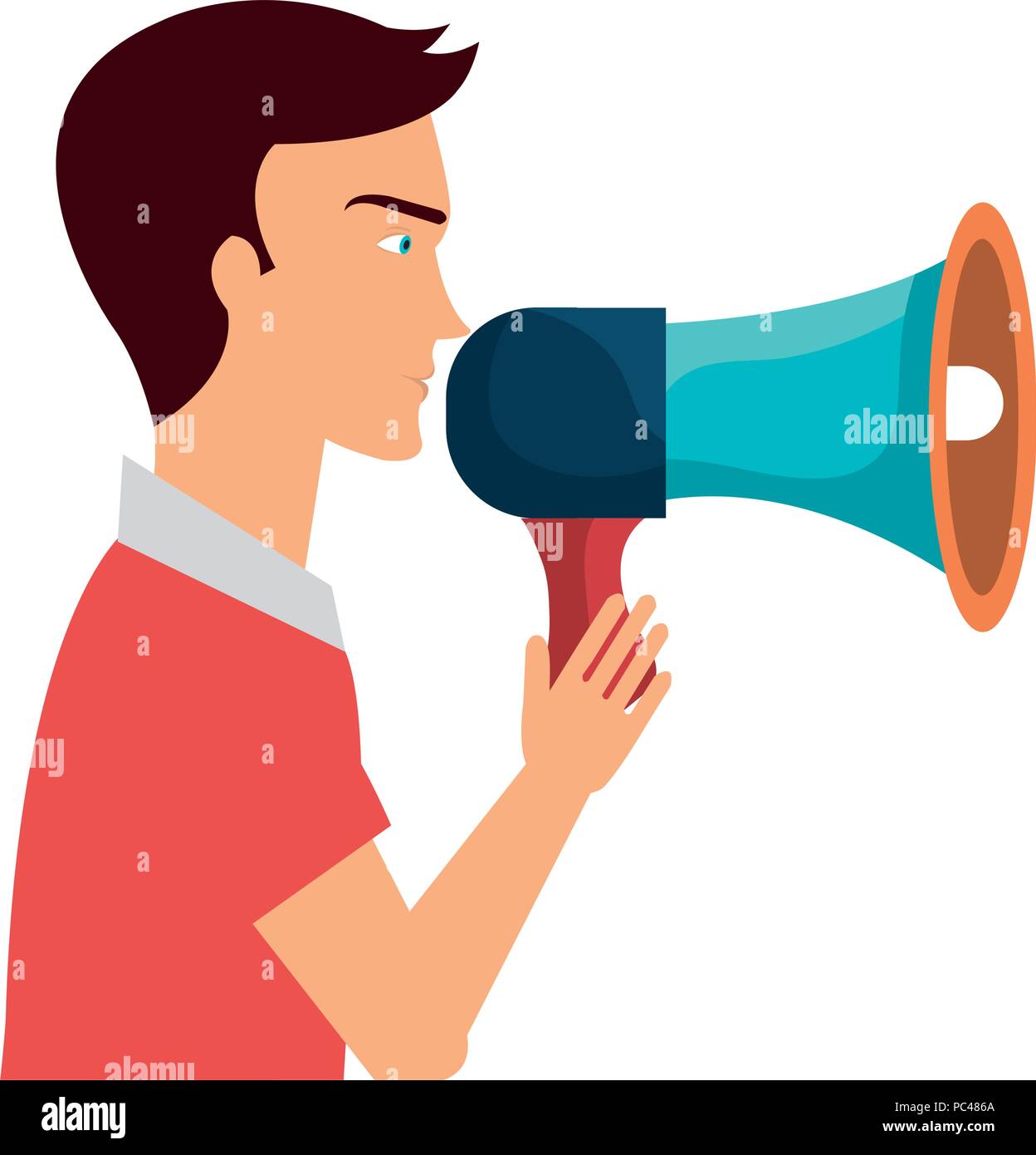 man talking with megaphone sound Stock Vector Image & Art - Alamy