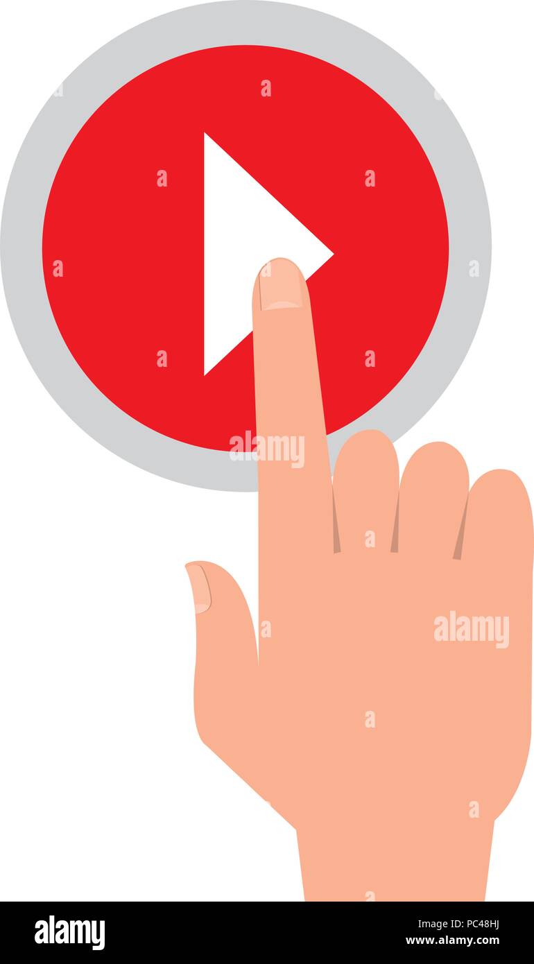 hand touching play button Stock Vector Image & Art - Alamy