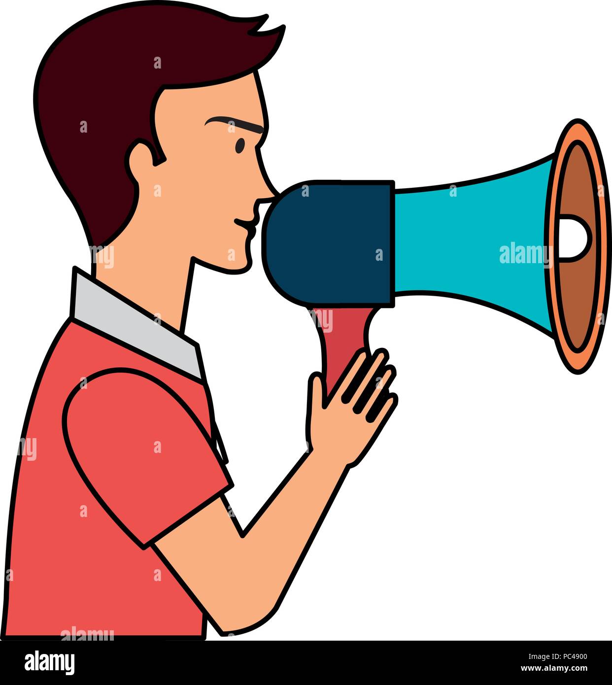 man talking with megaphone sound Stock Vector Image & Art - Alamy