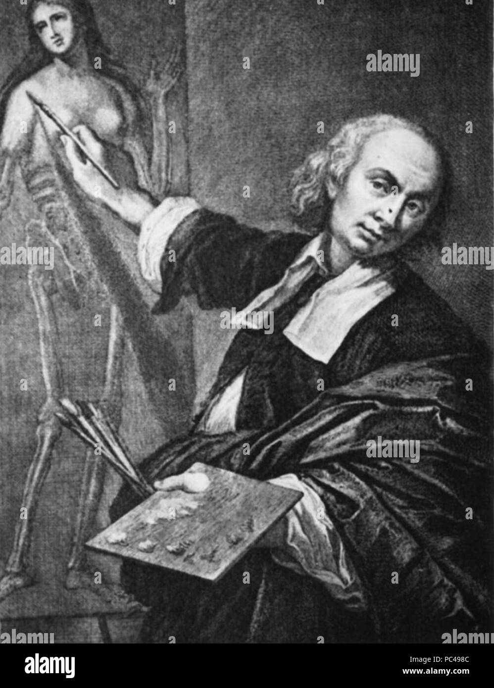 Self portrait oil painting painter Black and White Stock Photos ...