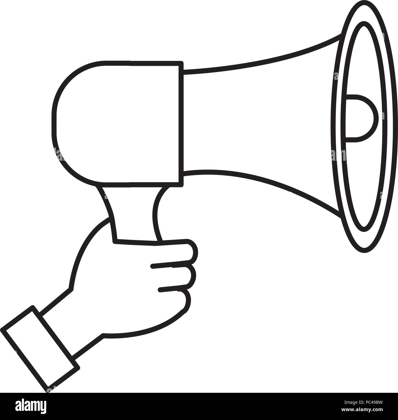 hand with megaphone sound Stock Vector Image & Art - Alamy