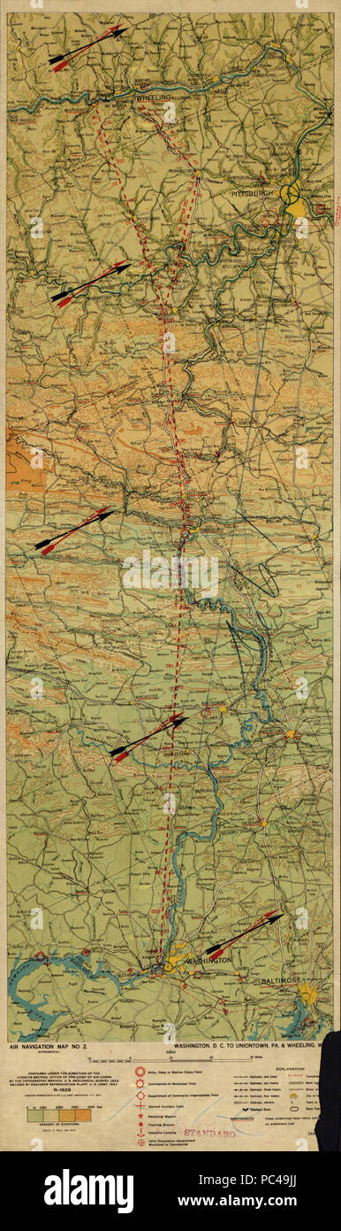 Aeronautical strip maps of the United States Stock Photo - Alamy