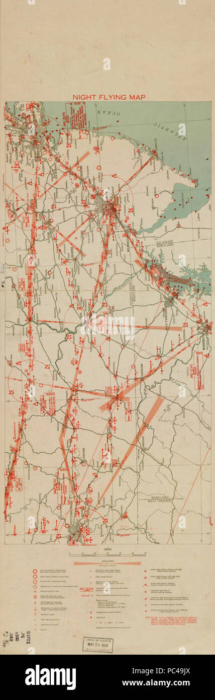 Aeronautical strip maps of the United States Stock Photo - Alamy