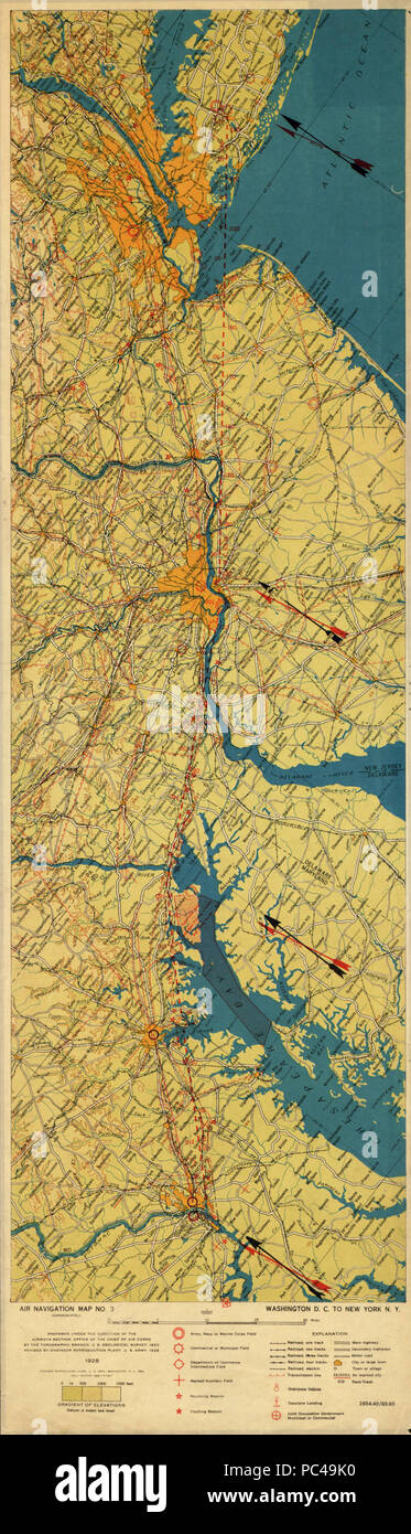 Aeronautical strip maps of the United States Stock Photo - Alamy