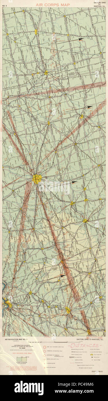 Aeronautical strip maps of the United States Stock Photo - Alamy