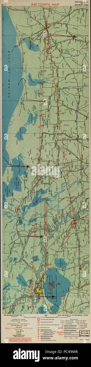 Aeronautical strip maps of the United States Stock Photo - Alamy