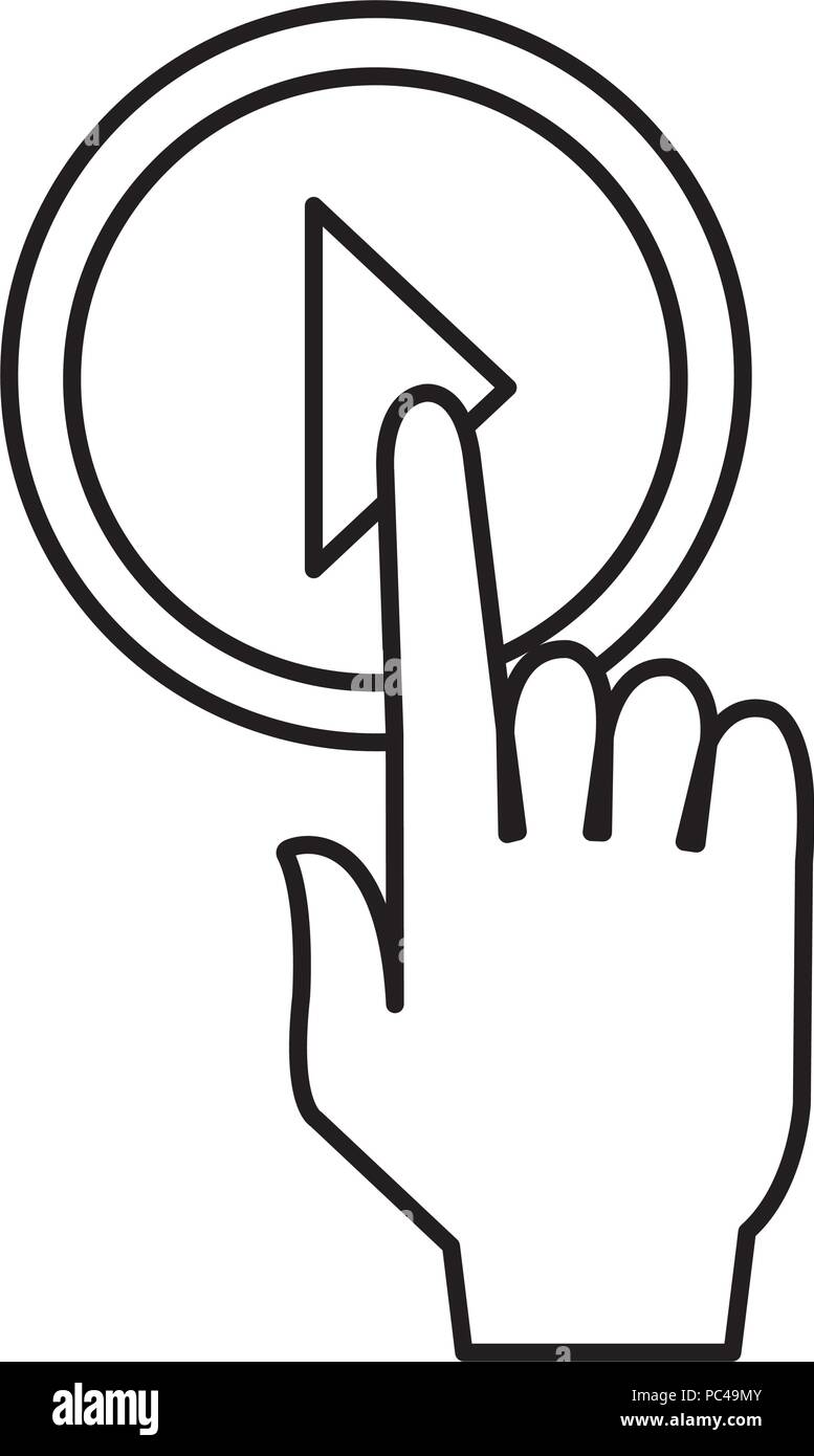 hand touching play button Stock Vector Image & Art - Alamy