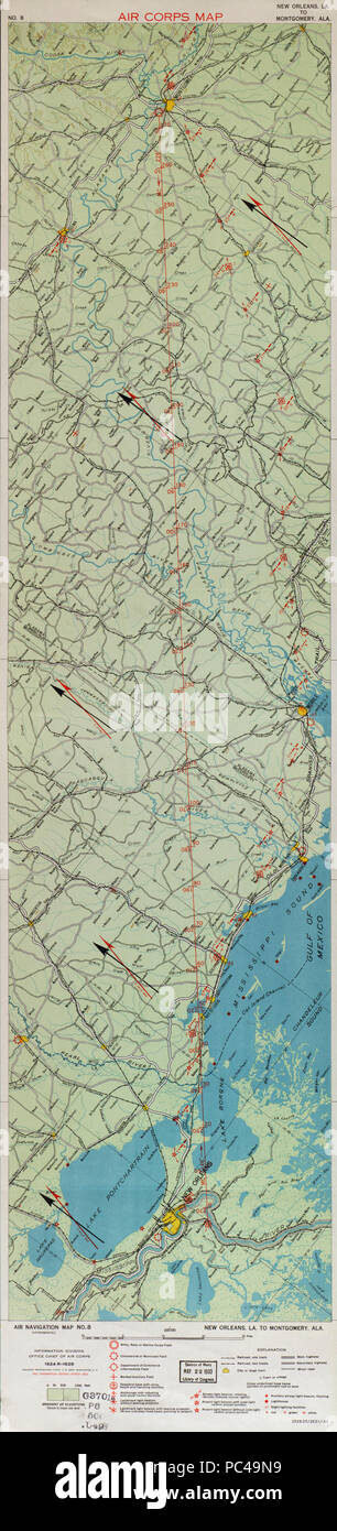 Aeronautical strip maps of the United States Stock Photo - Alamy