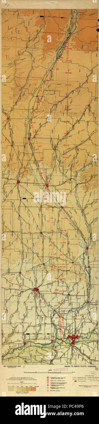 Aeronautical strip maps of the United States Stock Photo - Alamy