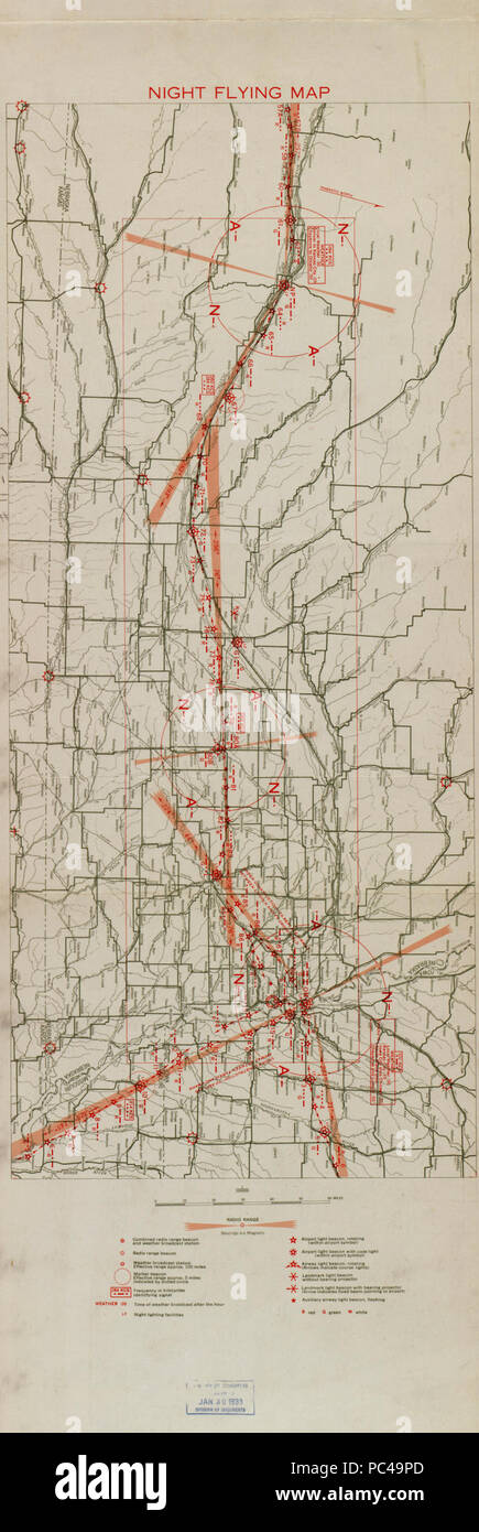 Aeronautical strip maps of the United States Stock Photo - Alamy