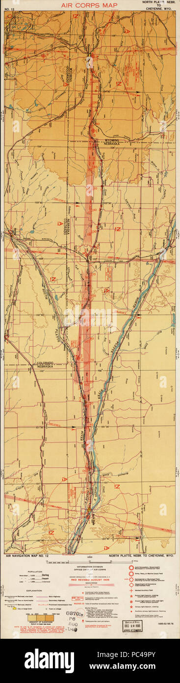 Aeronautical strip maps of the United States Stock Photo - Alamy