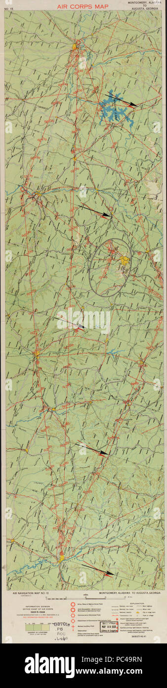 Aeronautical strip maps of the United States Stock Photo - Alamy