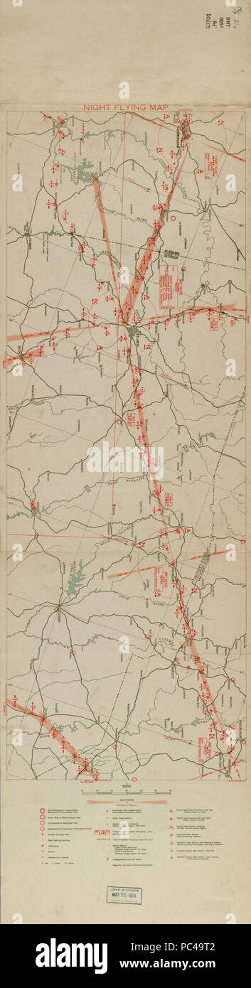 Aeronautical strip maps of the United States Stock Photo - Alamy