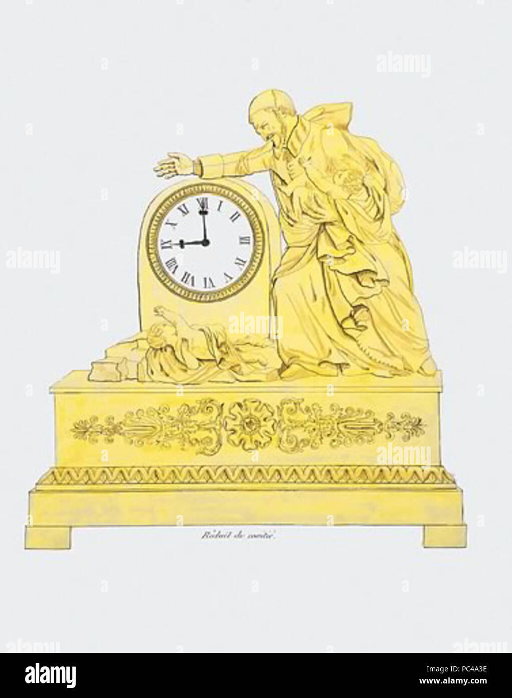 563 Sketch of a French Empire style clock. St. Vincent de Paul Stock ...