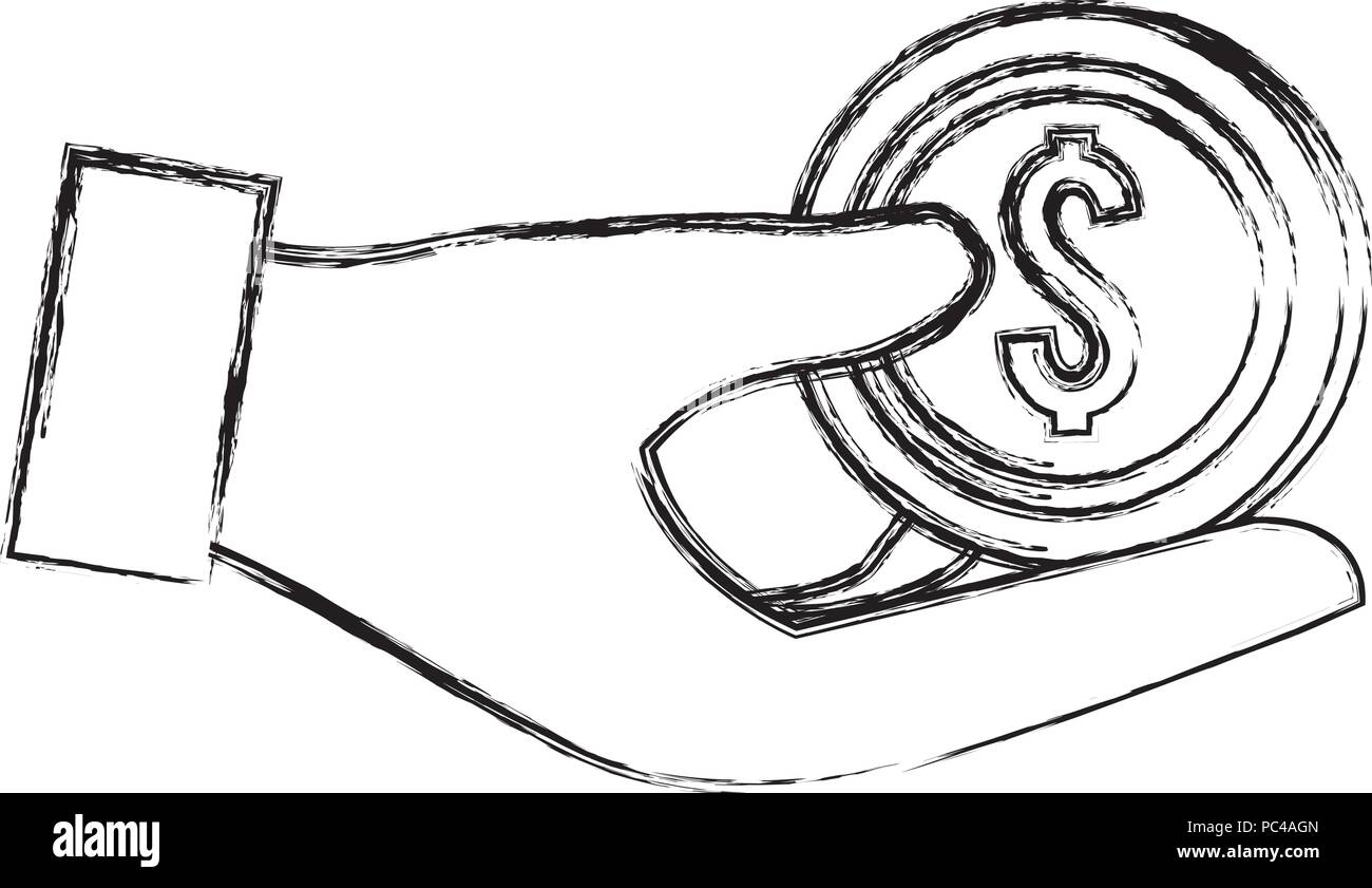 hand with coin money Stock Vector Image & Art - Alamy
