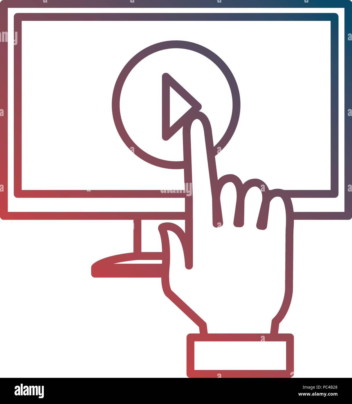 hand using monitor computer with media player Stock Vector Image & Art ...