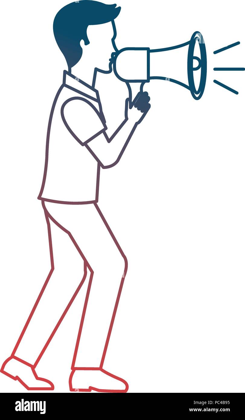 man talking with megaphone sound Stock Vector Image & Art - Alamy