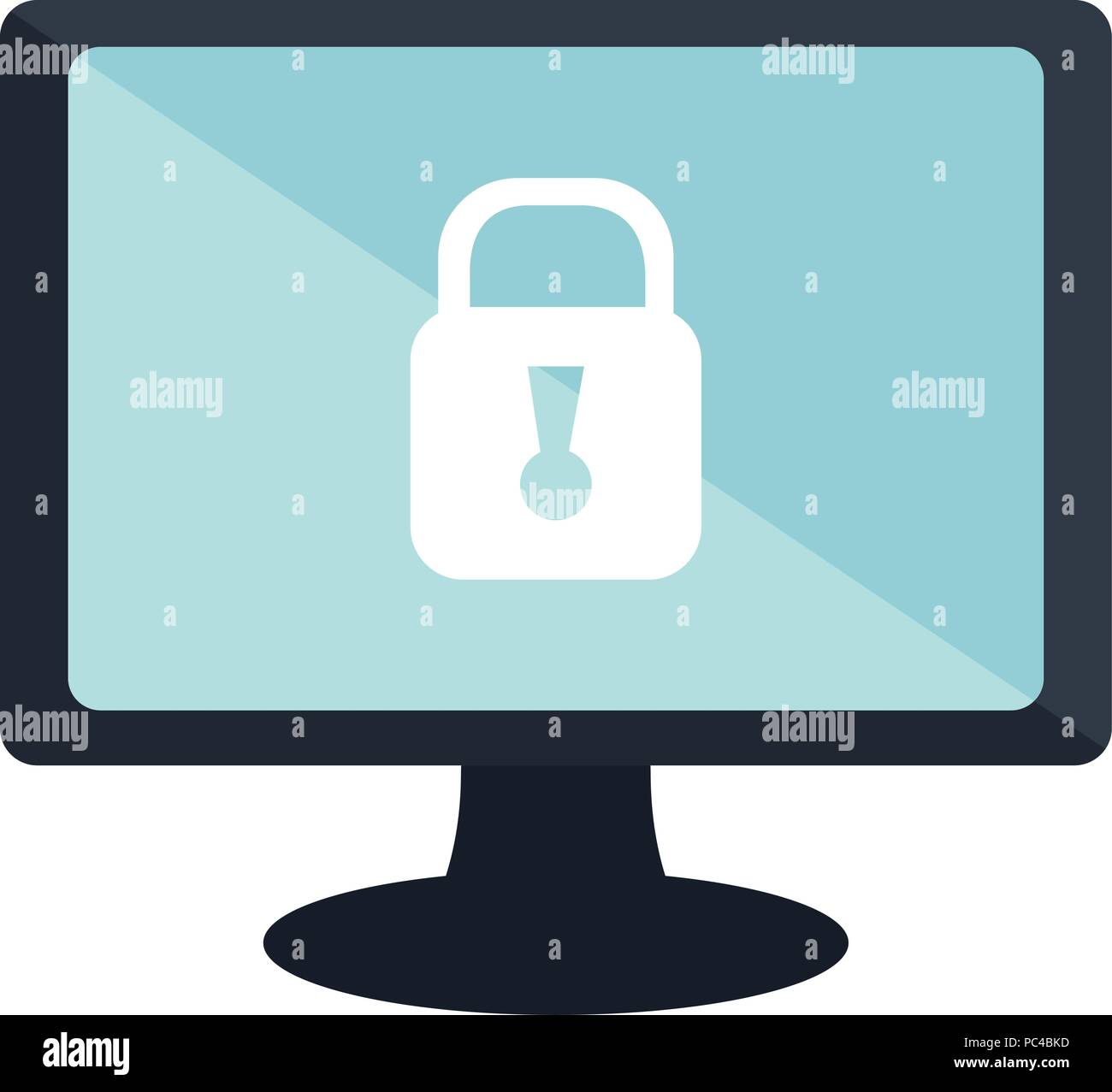 computer display with padlock Stock Vector Image & Art - Alamy