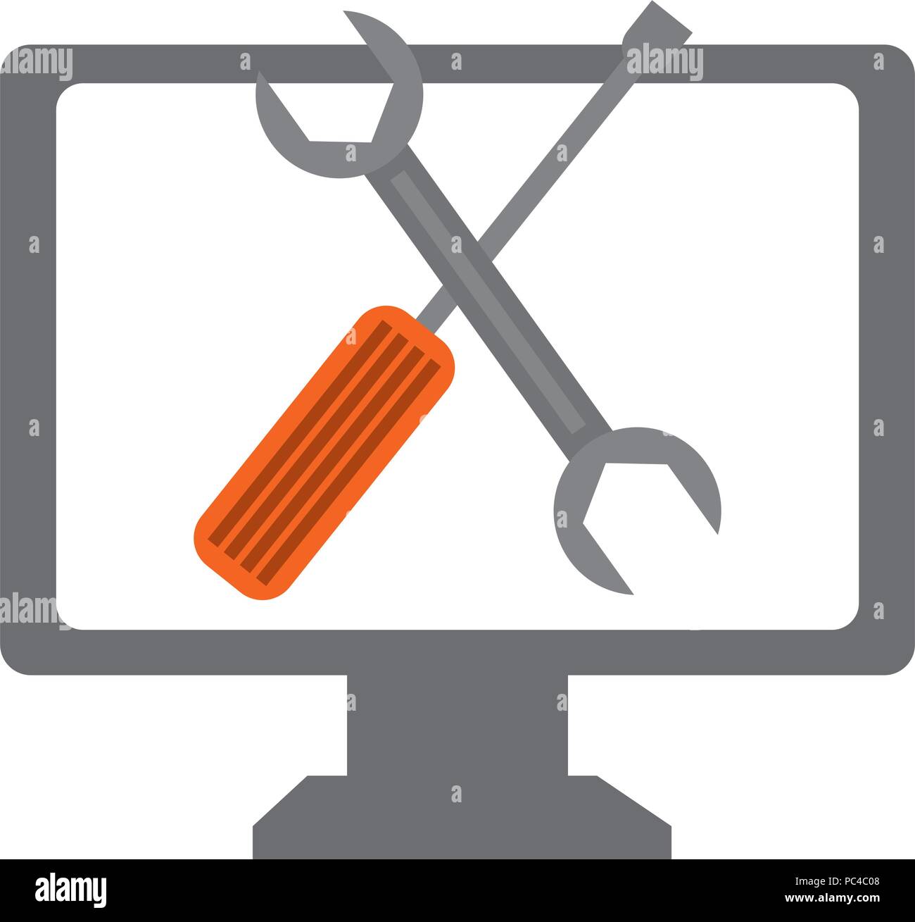 computer display with tools Stock Vector Image & Art - Alamy
