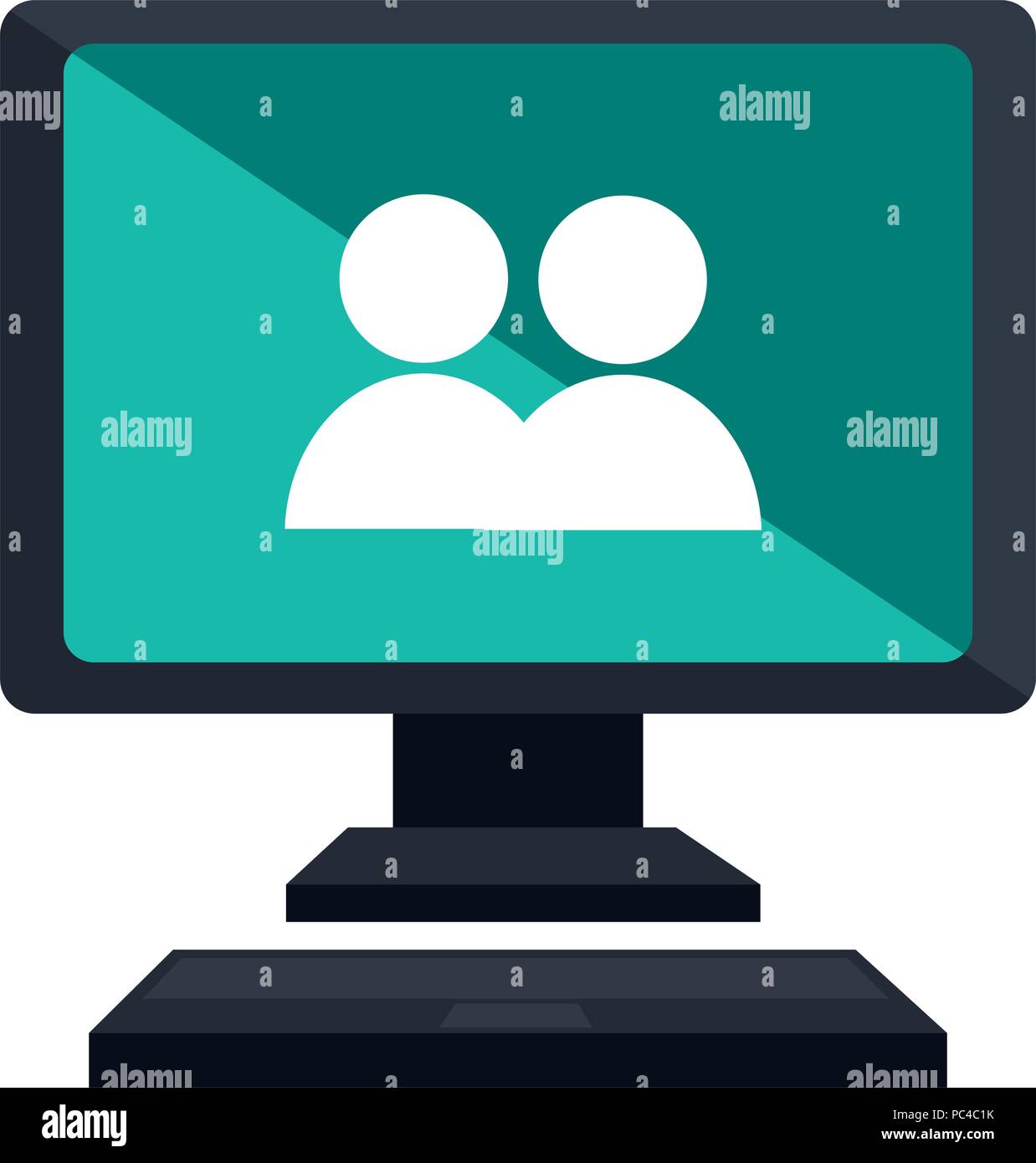 computer desktop with profiles silhouettes Stock Vector Image & Art - Alamy