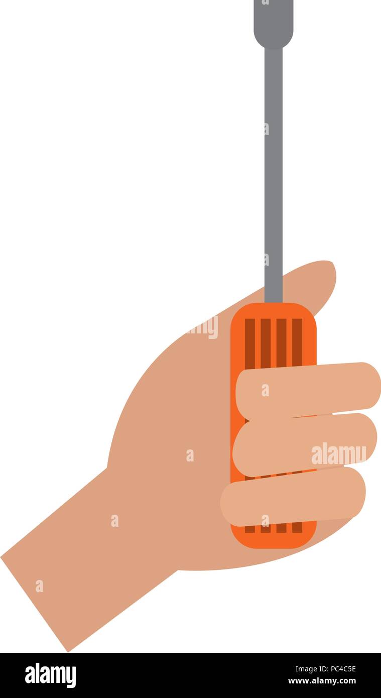 hand with screwdriver tool Stock Vector Image & Art - Alamy