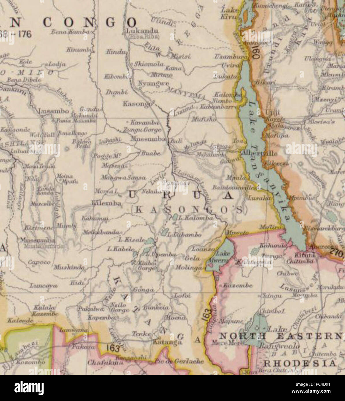 Africa 1909 Edward Hertslet (Urua detail2 Stock Photo - Alamy