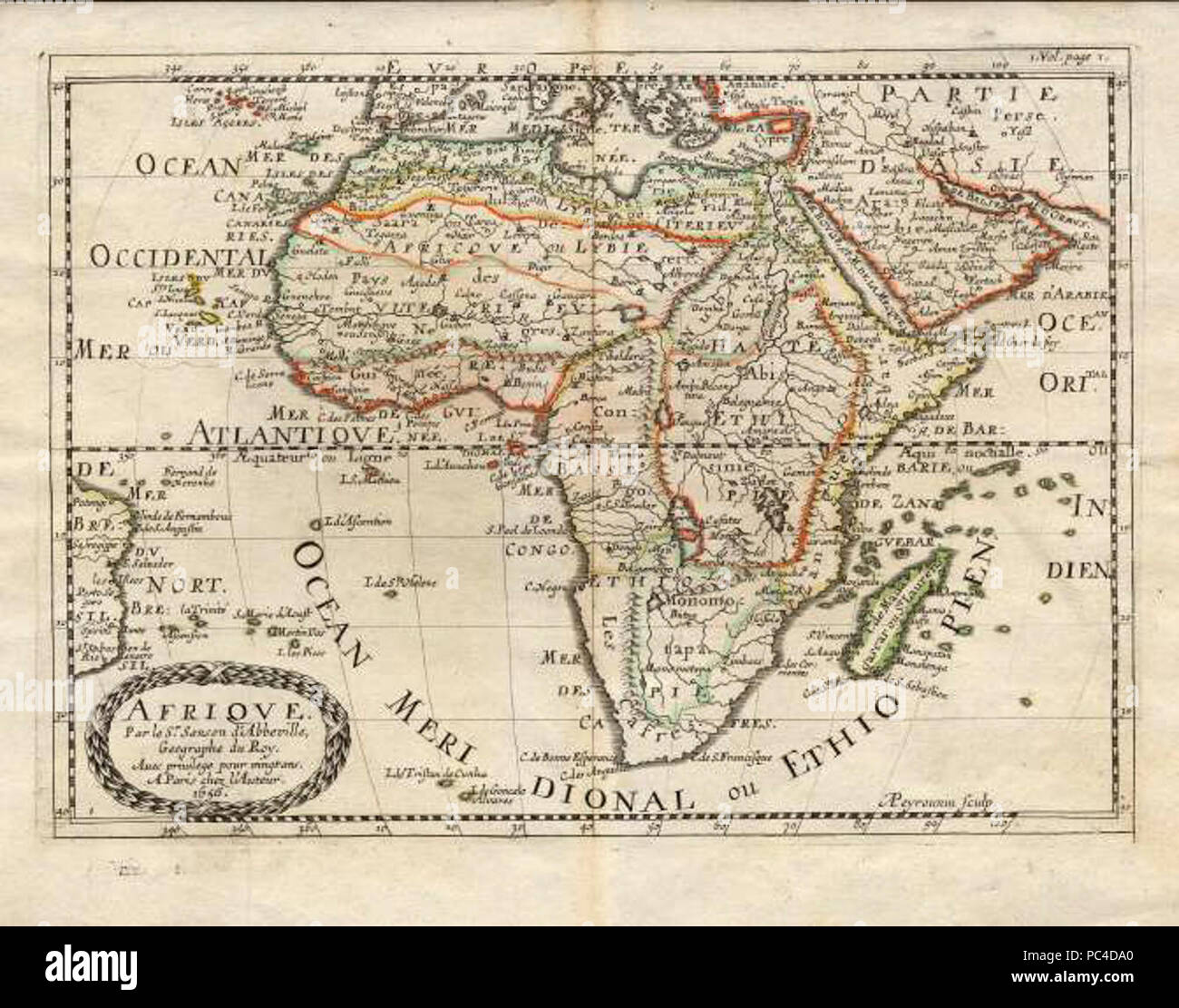 Africa map 1656 Stock Photo - Alamy