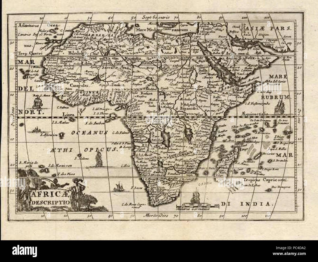 Africa map 1661 Stock Photo - Alamy