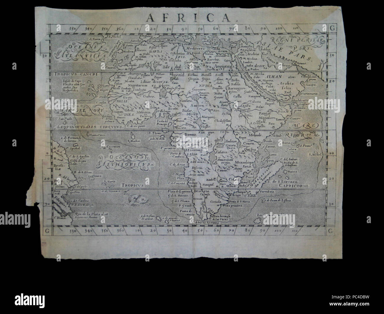 Africa, c.1590 the whole map Stock Photo - Alamy