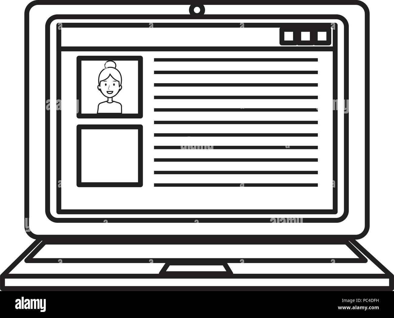 Social media account computer screen Stock Vector Images - Alamy