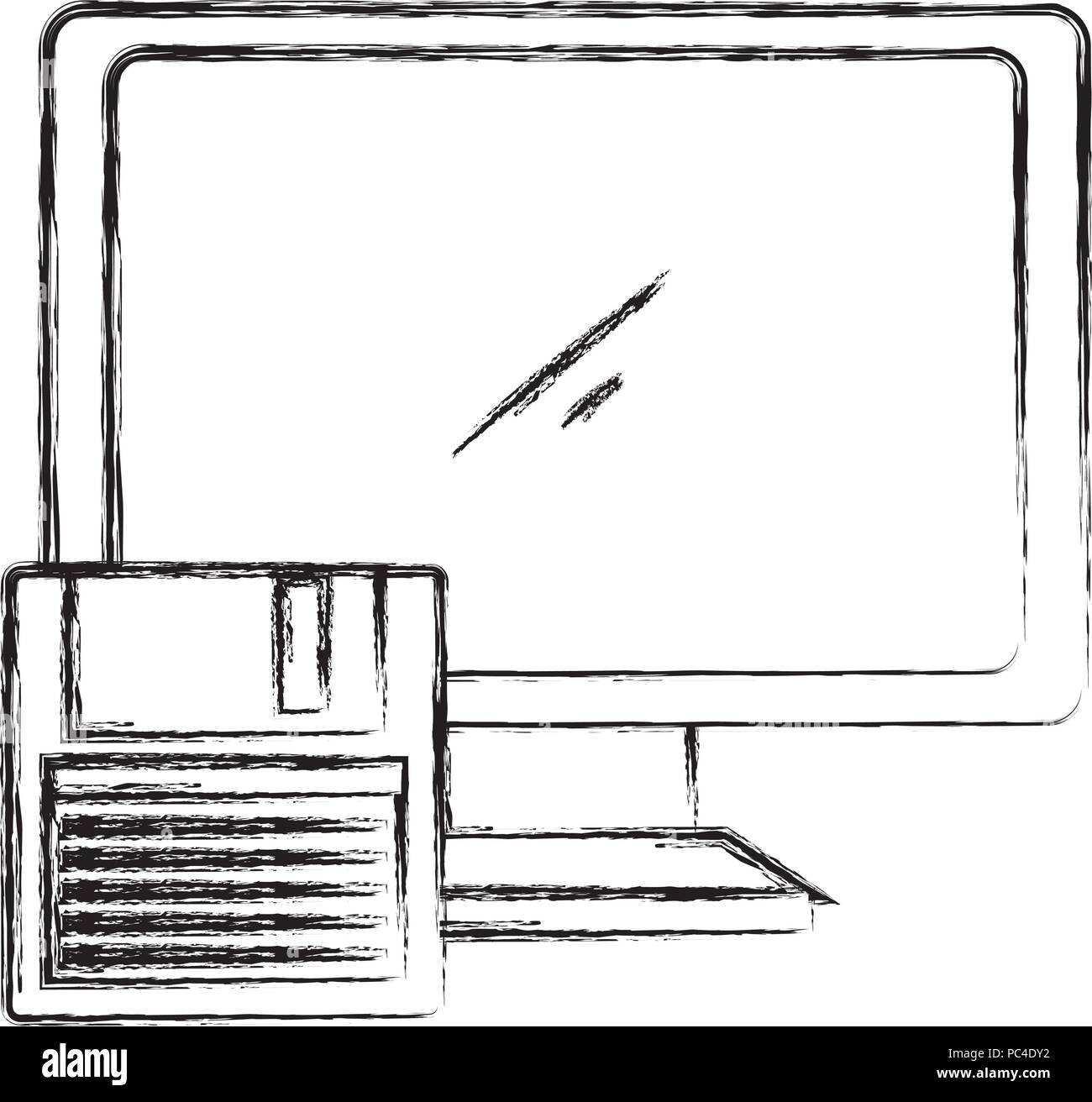 computer display with floppy disk Stock Vector Image & Art - Alamy