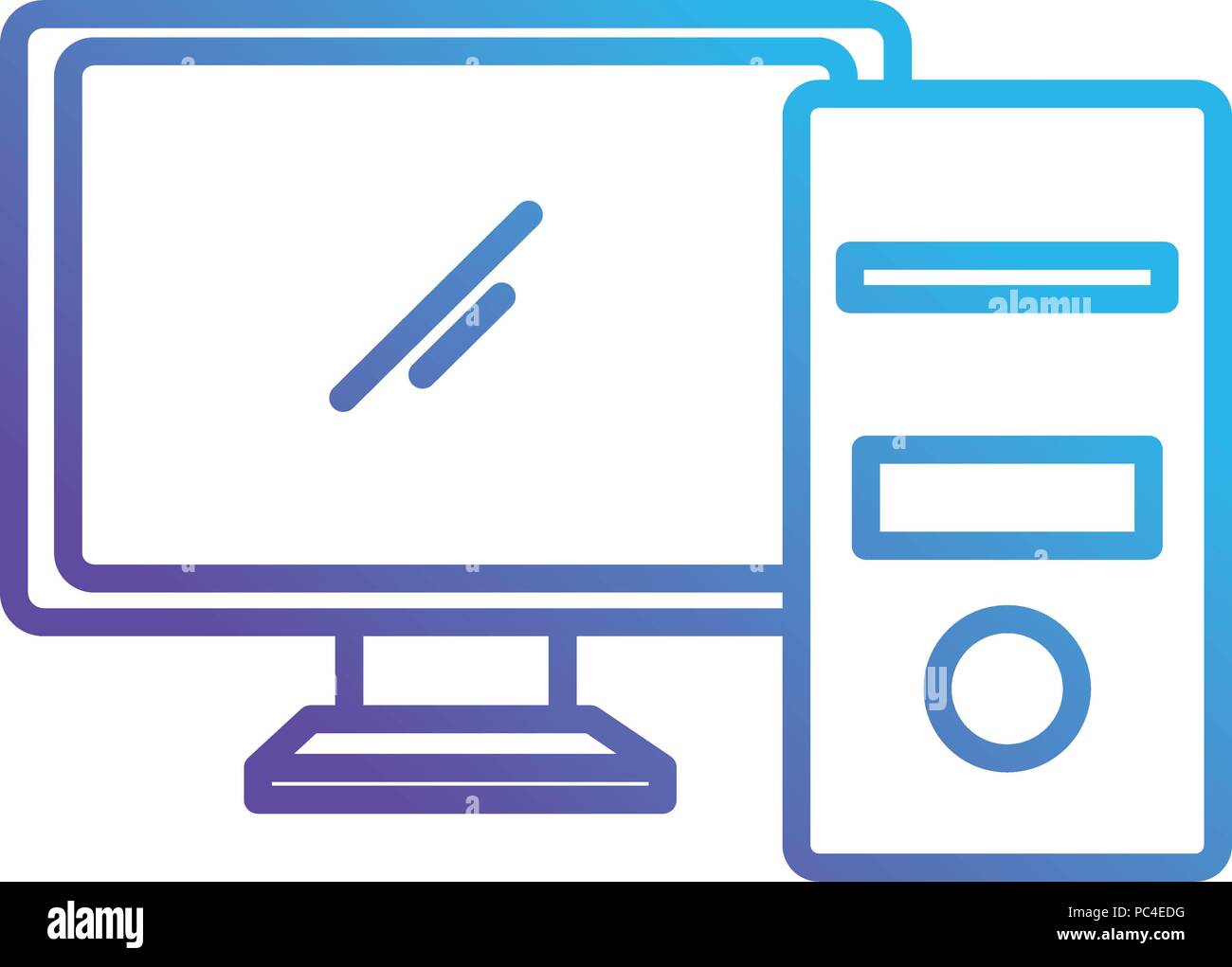 computer desktop isolated icon Stock Vector Image & Art - Alamy