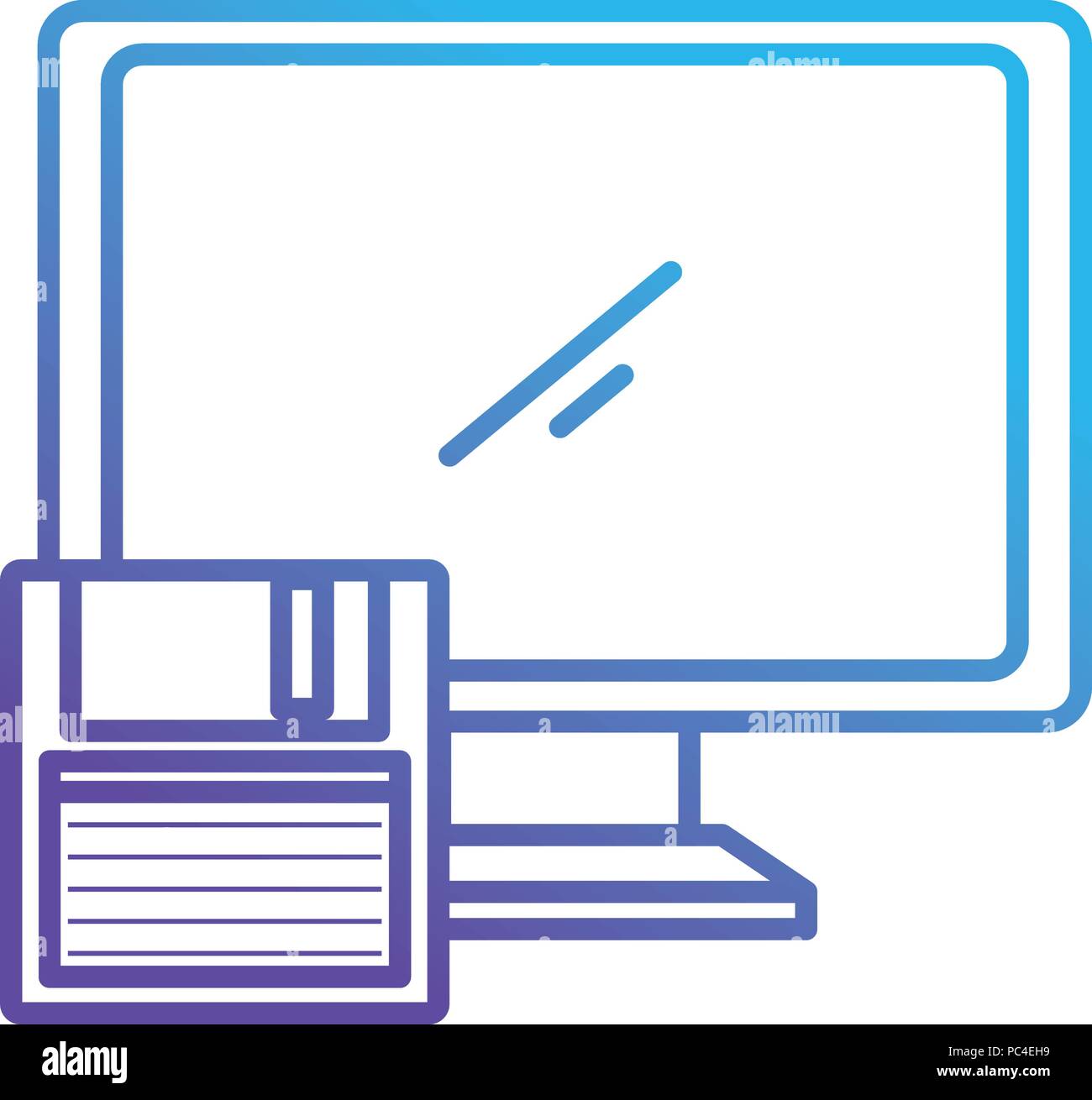 computer display with floppy disk Stock Vector Image & Art - Alamy