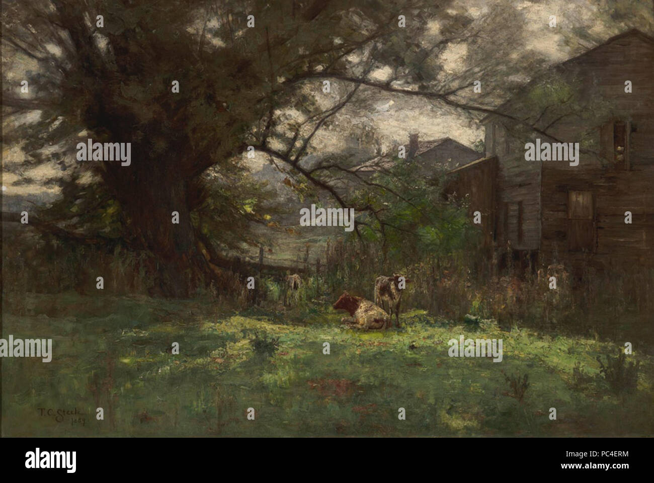 584 T.C. Steele, American, Morning – Old Schofield Mill, 1889, oil on ...