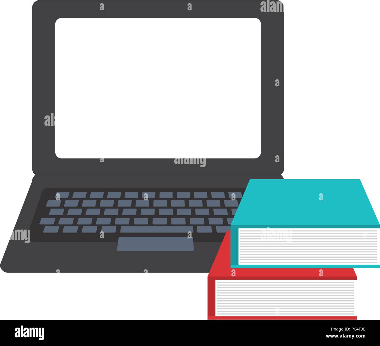 laptop computer with ebooks Stock Vector Image & Art - Alamy