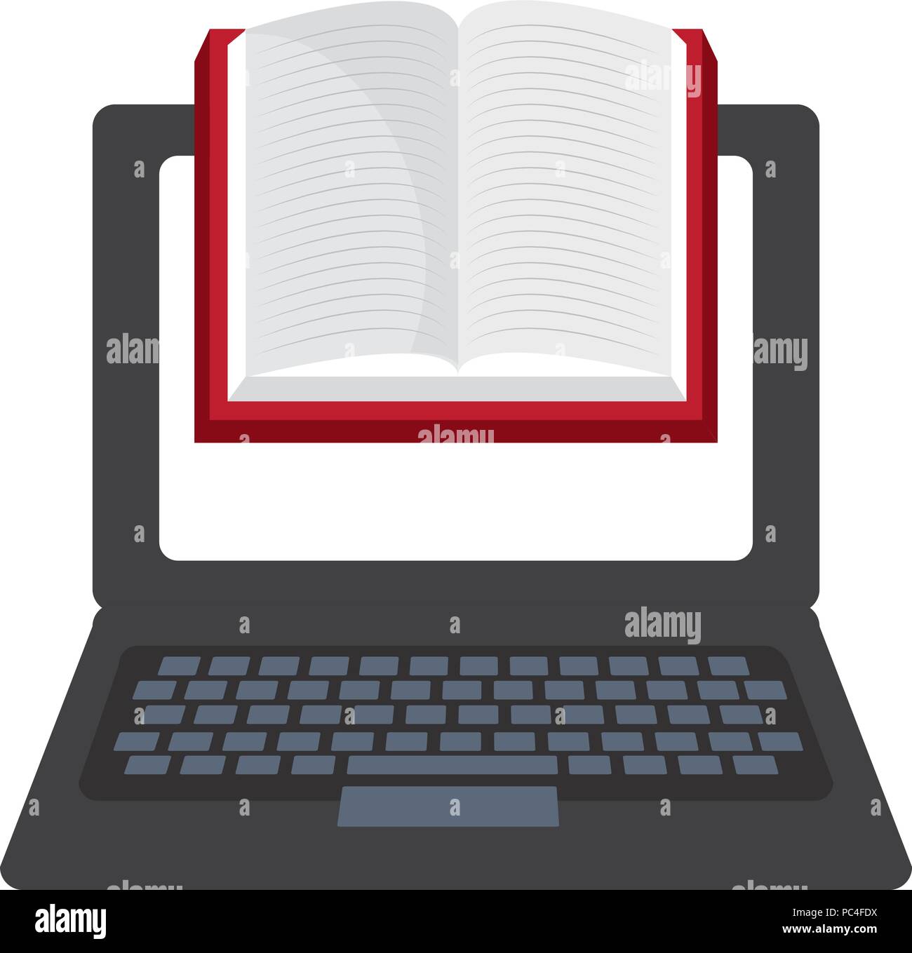 laptop computer with ebooks Stock Vector Image & Art - Alamy