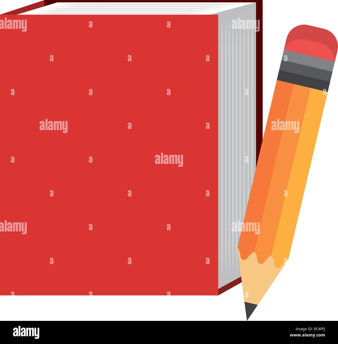 text book school with pencil Stock Vector Image & Art - Alamy
