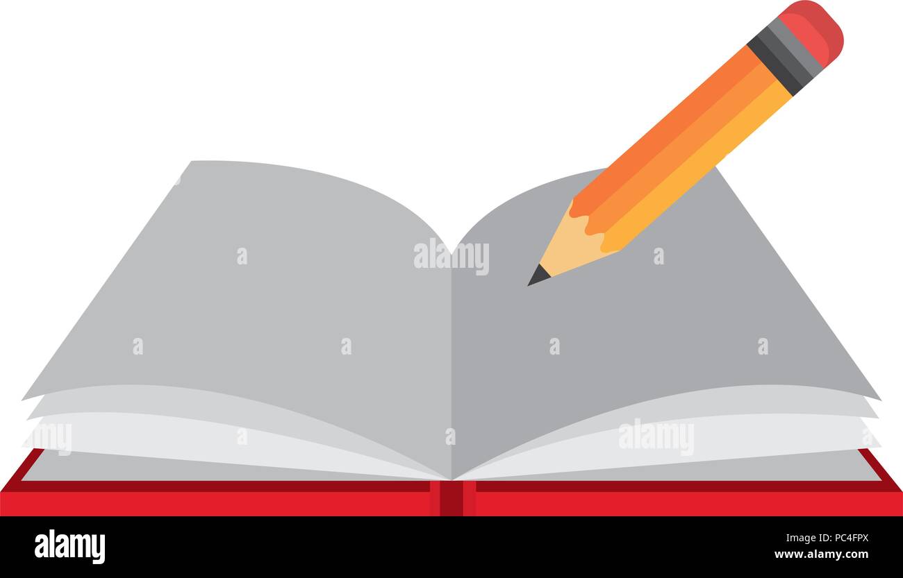 pencil writing in text book school Stock Vector Image & Art - Alamy