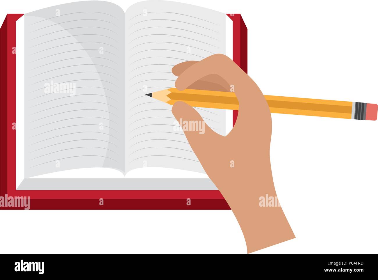 hand writing with pencil in text book school Stock Vector Image & Art ...