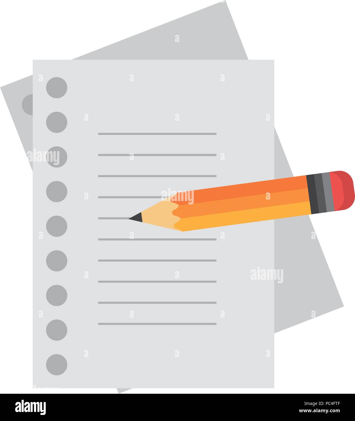 notebook paper sheet with pencil Stock Vector Image & Art - Alamy