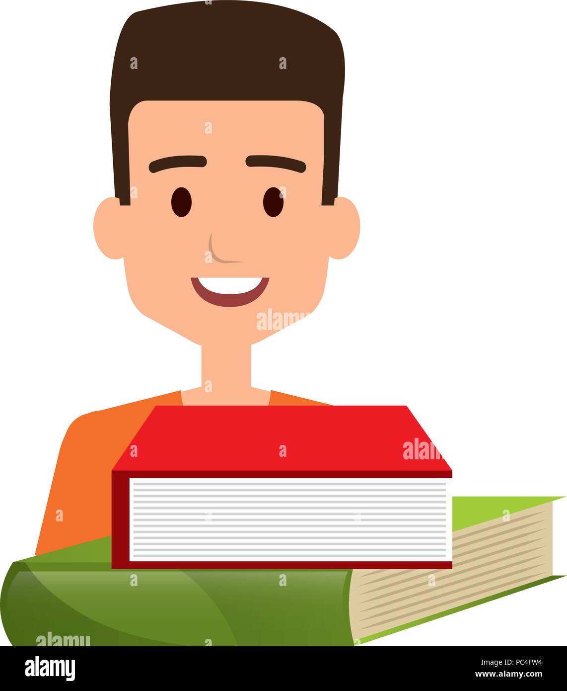 young student with text books school Stock Vector Image & Art - Alamy