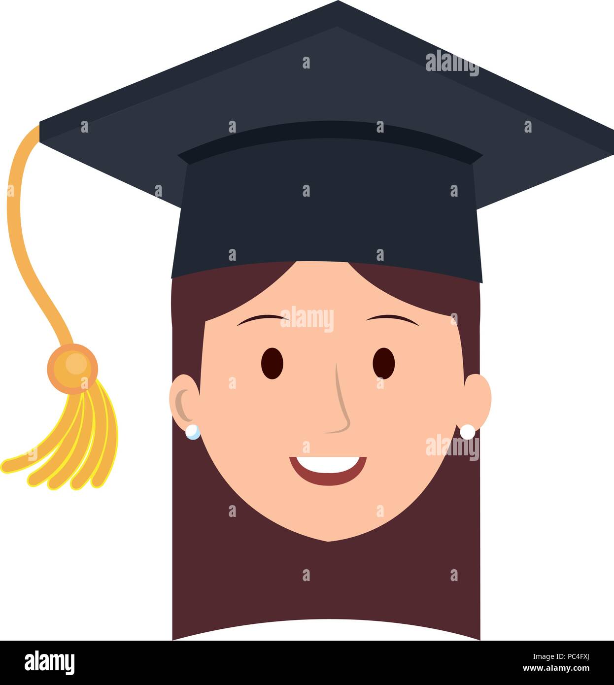 head woman student graduation with uniform Stock Vector Image & Art - Alamy