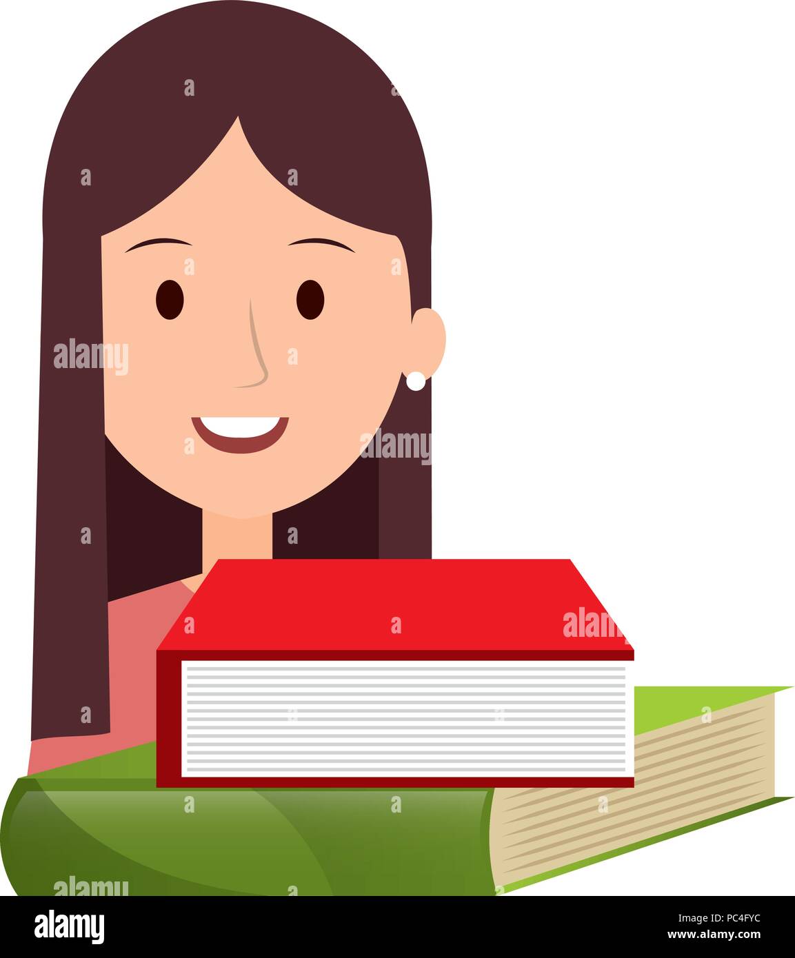 young girl student with text books school Stock Vector Image & Art - Alamy