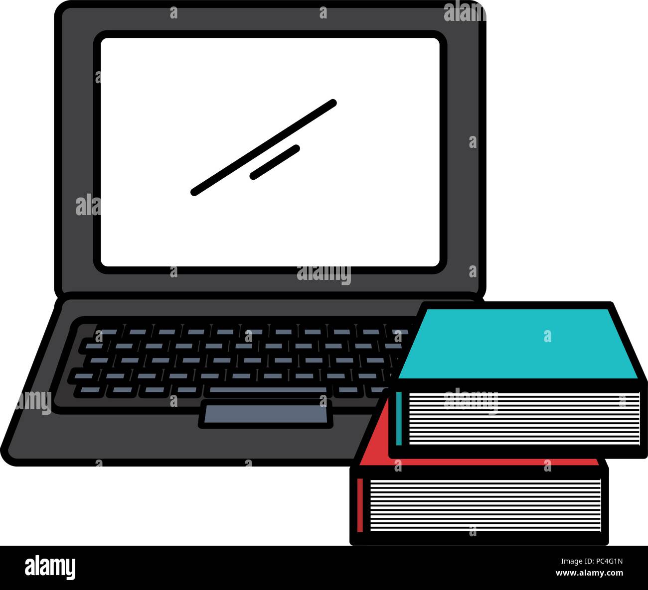 laptop computer with ebooks Stock Vector Image & Art - Alamy