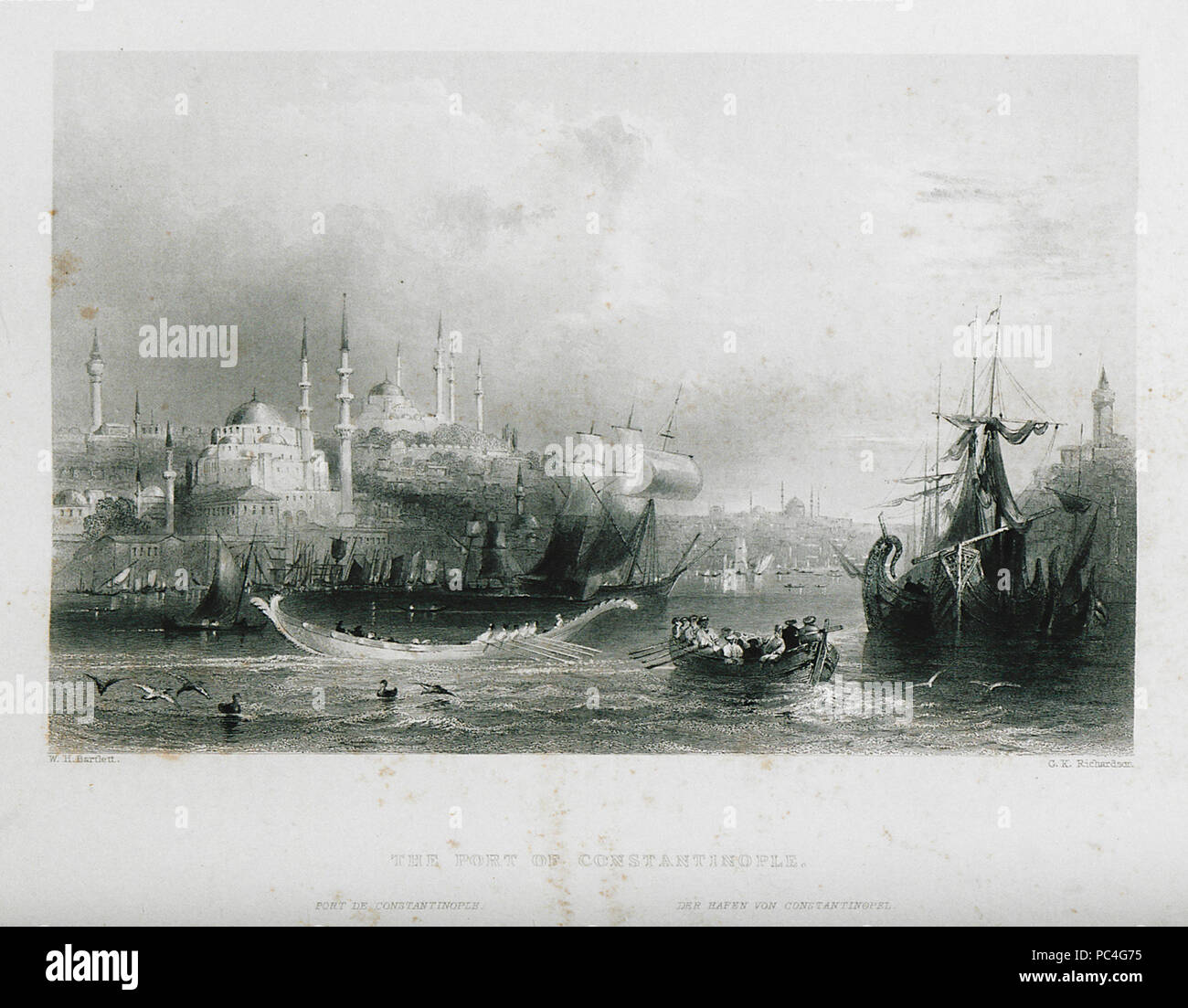 598 The port of Constantinople - Pardoe Julia - 1838 Stock Photo - Alamy